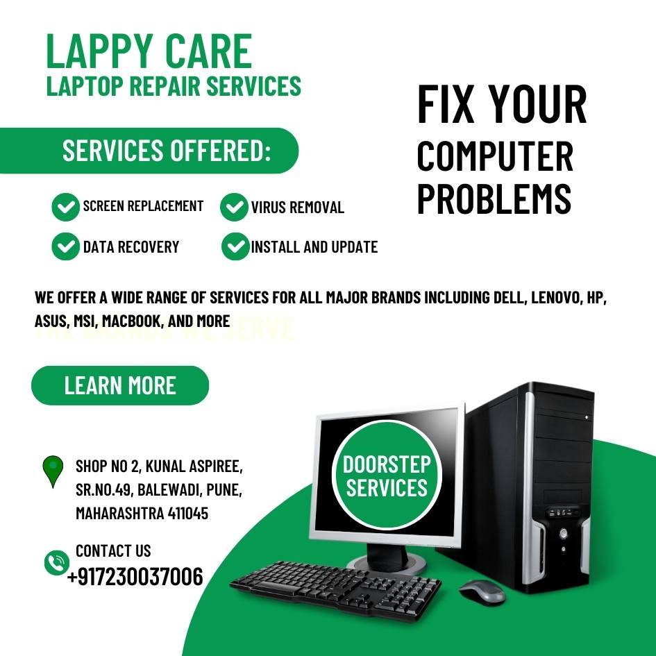 Dell / HP / Lenovo laptop or Computer repair service Center-Baner, Balewadi